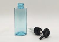 China Transparent Blue Square Plastic PET Cosmetic Bottle Packaging For Face Cream for sale