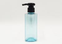 China Transparent Blue Square Plastic PET Cosmetic Bottle Packaging For Face Cream for sale
