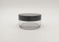 China 50g PET Plastic Lotion Jar with Black Screw Cap Transparent FDA Certified Cosmetic Container for sale