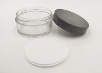 China 50g PET Plastic Lotion Jar with Black Screw Cap Transparent FDA Certified Cosmetic Container for sale