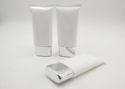 China 50ml 100ml PE Cosmetic Facial Washing Tube with Silver Screw Cap for sale