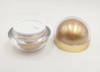 China 1oz 30ml Acrylic Round Face Cream Jar Skin Care Packaging Golden Cap for sale
