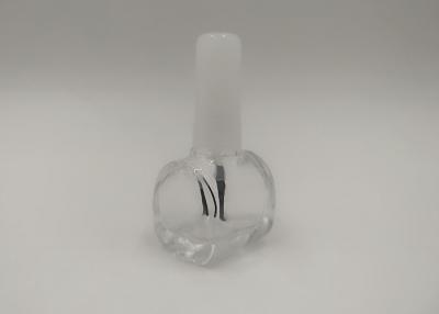 China 5ml Glass Nail Polish Bottle with White Brush HS Code 392330 Transparent Cosmetic Container for sale