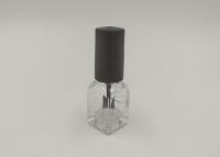 China 5ml 10ml Cosmetic Nail Polish Glass Bottle Black Brush Cap High Transparent Empty for sale