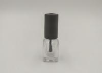 China 5ml 10ml Cosmetic Nail Polish Glass Bottle Black Brush Cap High Transparent Empty for sale