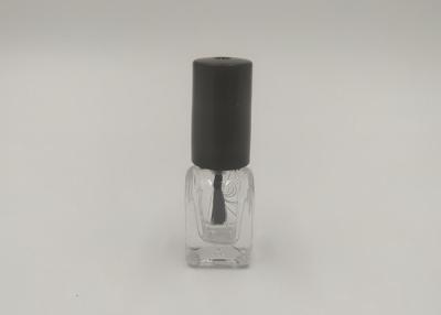 China 5ml 10ml Cosmetic Nail Polish Glass Bottle Black Brush Cap High Transparent Empty for sale