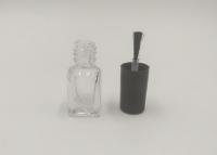 China 5ml 10ml Cosmetic Nail Polish Glass Bottle Black Brush Cap High Transparent Empty for sale