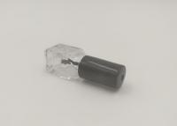 China 5ml 10ml Cosmetic Nail Polish Glass Bottle Black Brush Cap High Transparent Empty for sale