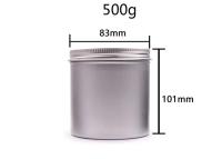 China Silver 500g Aluminum Empty Lotion Jar Recyclable Cosmetic Container with Screw Cap for sale