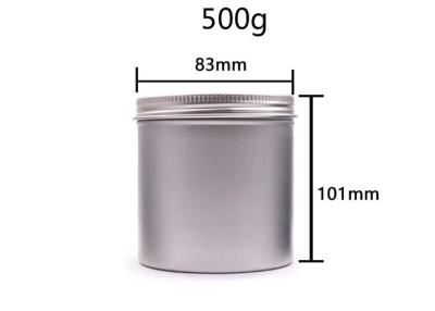 China Silver 500g Aluminum Empty Lotion Jar Recyclable Cosmetic Container with Screw Cap for sale