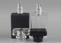 China Cosmetic Super Clear Perfume Glass Bottle 50ml 100ml Black Matt Frosted Design for sale