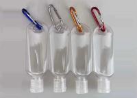 China 50ml PVC PETG Refillable Shampoo Bottle with Carabiner Cosmetic Dispenser for sale