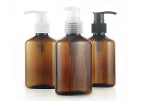 China Brown 125ml Amber Square Pet Bottle With Cleanser Pump for sale