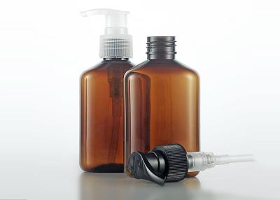 China Brown 125ml Amber Square Pet Bottle With Cleanser Pump for sale