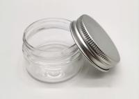 China 20g Clear PET Cosmetic Cream Jar with Screw Aluminum Cap for Face Cream for sale