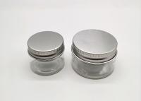 China 20g Clear PET Cosmetic Cream Jar with Screw Aluminum Cap for Face Cream for sale