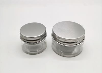 China 20g Clear PET Cosmetic Cream Jar with Screw Aluminum Cap for Face Cream for sale