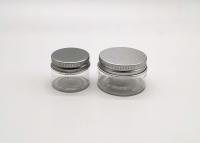 China 20g Clear PET Cosmetic Cream Jar with Screw Aluminum Cap for Face Cream for sale