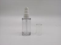 China 30ml Transparent PET Plastic Cosmetic Bottle with Spray Pump Pearly Luster for sale