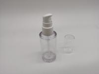 China 30ml Transparent PET Plastic Cosmetic Bottle with Spray Pump Pearly Luster for sale