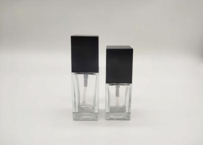 China ISO Label Transparent 30ml 50ml Glass Cosmetic Bottles for sale