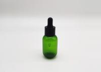 China 30ml Green PET Plastic Essential Oil Dropper Bottle Cosmetic Packaging for sale