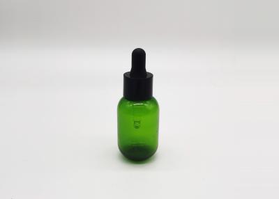 China 30ml Green PET Plastic Essential Oil Dropper Bottle Cosmetic Packaging for sale