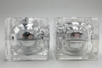 China Gold Crystal Acrylic 30G Face Cream Jar 50ml Hot Stamping Custom Cosmetic Packaging for sale