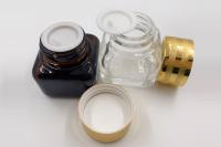 China 15g Ambe Glass Eye Face Cream Jars Gradient  Surface for sale