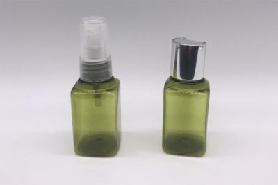 China 30ml Square PET Plastic Toner Water Bottle With Cap for sale