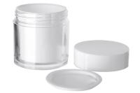 China Straight Body 20g 30g 50g Face Cream Jars with Rose Lid PS Plastic Cosmetics Packaging for sale