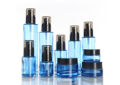 China 500ml Frosted Glass Lotion Pump Bottle Cosmetic Jar with Custom Label Printing for sale