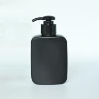China PE Plastic 250ml Square Shampoo Shower Gel Bottle with Screw Cap Customizable for sale