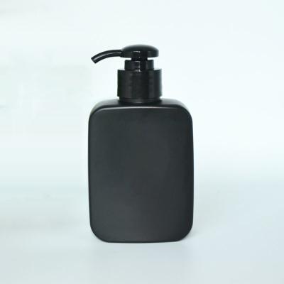 China PE Plastic 250ml Square Shampoo Shower Gel Bottle with Screw Cap Customizable for sale