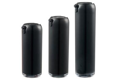 China OEM 50ml Black Acrylic Cosmetic Bottles with Hot Stamping Custom Lotion Pump for sale
