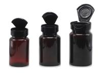 China 4oz 100ml Amber Plastic Cosmetic Bottles With Flip Cap for sale