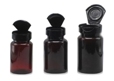 China 4oz 100ml Amber Plastic Cosmetic Bottles With Flip Cap for sale