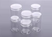 China 64mm 250ml Tea Plastic Jar with Aluminum Screw Cap for Food Storage for sale