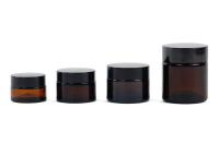 China Amber Glass Cosmetic Cream Jar 15ml 50ml with Screw Cap for Skincare Packaging for sale