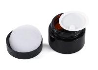China Amber Glass Cosmetic Cream Jar 15ml 50ml with Screw Cap for Skincare Packaging for sale