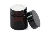 China Amber Glass Cosmetic Cream Jar 15ml 50ml with Screw Cap for Skincare Packaging for sale