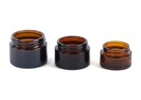 China Amber Glass Cosmetic Cream Jar 15ml 50ml with Screw Cap for Skincare Packaging for sale
