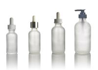 China Clear Frosted Glass Boston Round Dropper Bottle 4oz 8oz for Essential Oils Cosmetics for sale