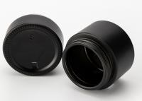 China Round Matte Frosted 50ml Black Glass Cosmetic Bottles with Sprayer for sale