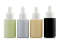 China 1oz Frosted Glass Dropper Bottle for Essential Oil Cosmetic Packaging 20mm for sale