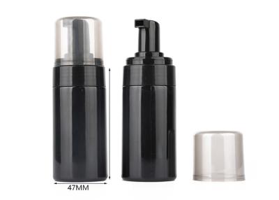 China 100ml Shiny Black Foam Pump Plastic Cosmetic Bottles for sale
