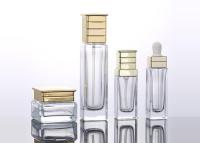 China Square Glass Lotion Toner Bottle 120ml 50g Cosmetic Cream Container OEM for sale