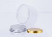 China 250g Wide Mouth Clear PET Plastic Face Cream Jar with Gold Aluminum Lid for Cosmetic Packaging for sale