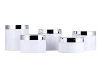 China 89mm 200ml White PET Face Cream Jar with Screw Cap for Cosmetic Packaging for sale