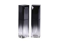 China Custom 4ml ABS Empty Lip Gloss Tubes Black Gradient Color Screw Cap Cosmetic Packaging for sale